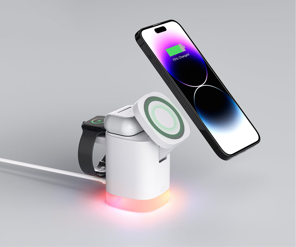 LAX 3-in-1 MagSafe Compatible Compact Wireless Charging Station ...