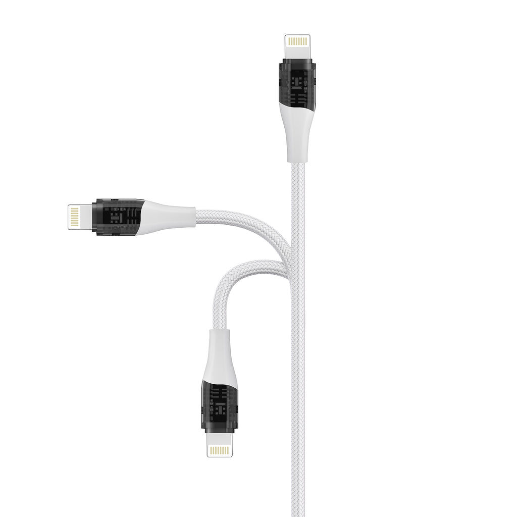 LAX Apple MFi USB-C to Lightning Cables 10 Feet Clear Connectors Braid ...