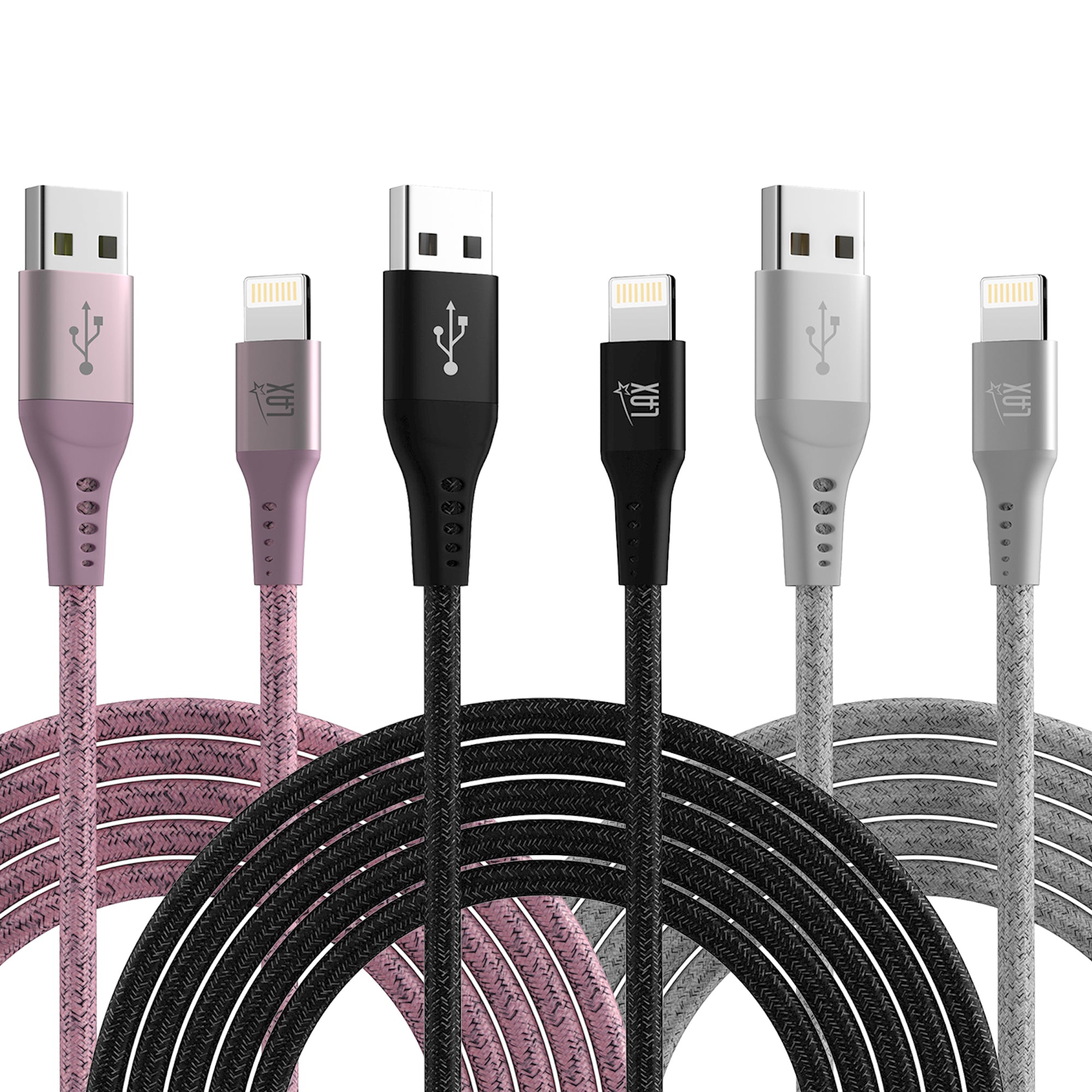 Apple MFi Certified Lace Iphone Cables - 4 & 10 Feet – LAXGadgets.net