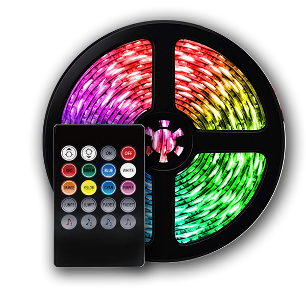 Smart Home Sound Activated Multi-Color LED Light Strip with Remote (2 ...