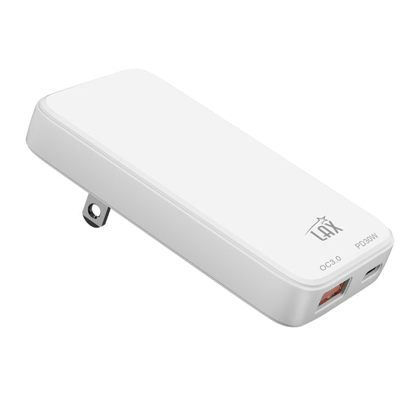 LAX USB C 30W Charger - Thin Flat Dual Port Fast Wall Charger - USB Po ...