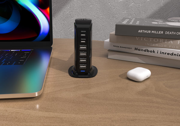 Rapid Charge 6-Port USB-C & USB-A Desktop Charging Tower – LAXGadgets.net
